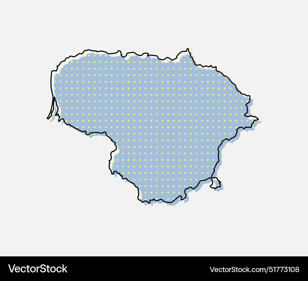 Map lithuania for points dotted template Vector Image