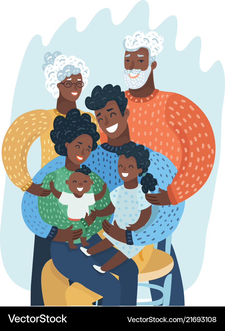 African American Cartoon Family