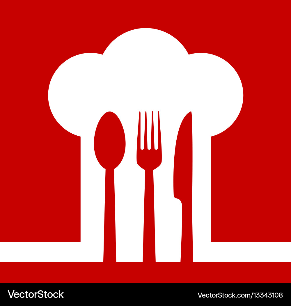 Restaurant icon with chef hat Royalty Free Vector Image