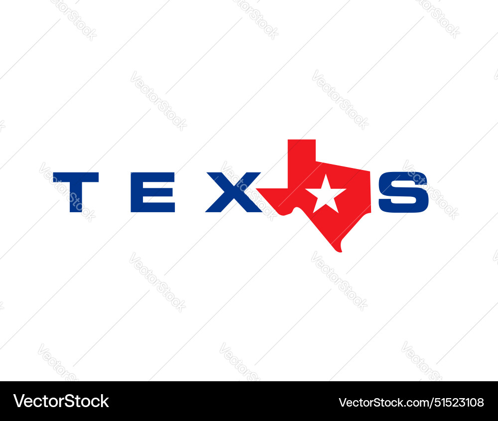 Texas state symbol with map and star silhouette Vector Image