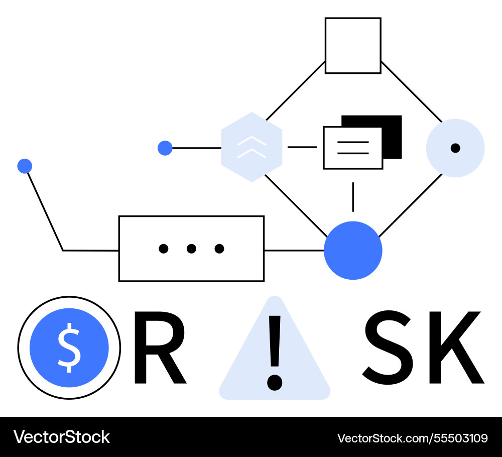 Analyzing financial risk data alerts Royalty Free Vector