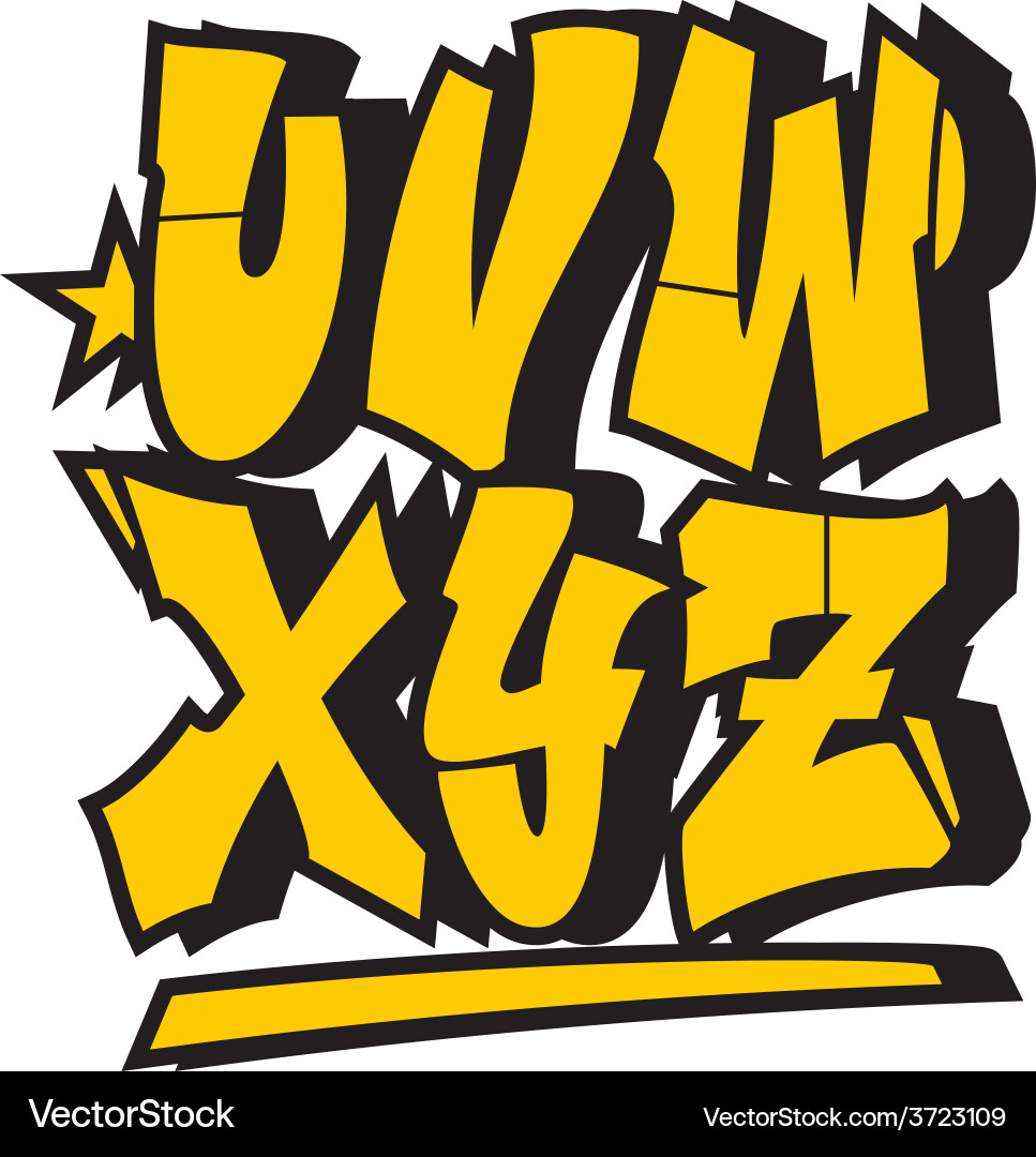 Bold Graffiti Font – Alphabet Block Vector Image