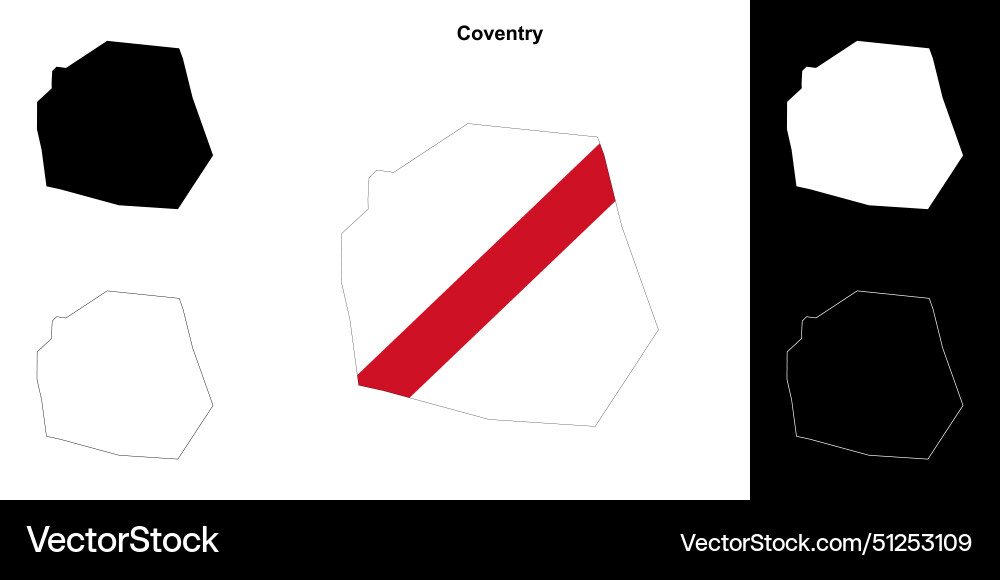 Coventry outline map Royalty Free Vector Image