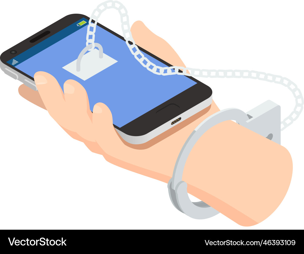 Gadget addiction concept Royalty Free Vector Image