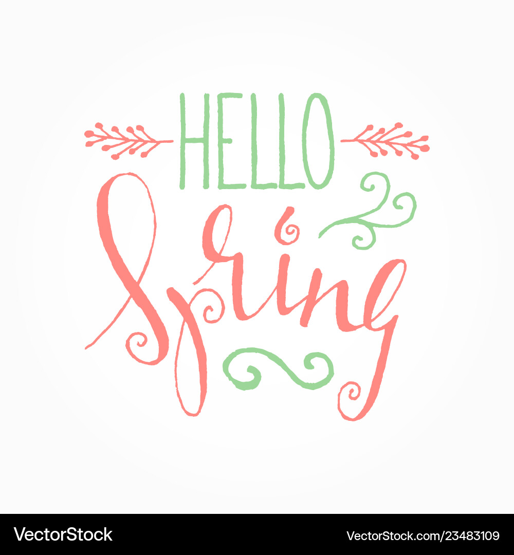Handwritten calligraphic spring lettering Vector Image