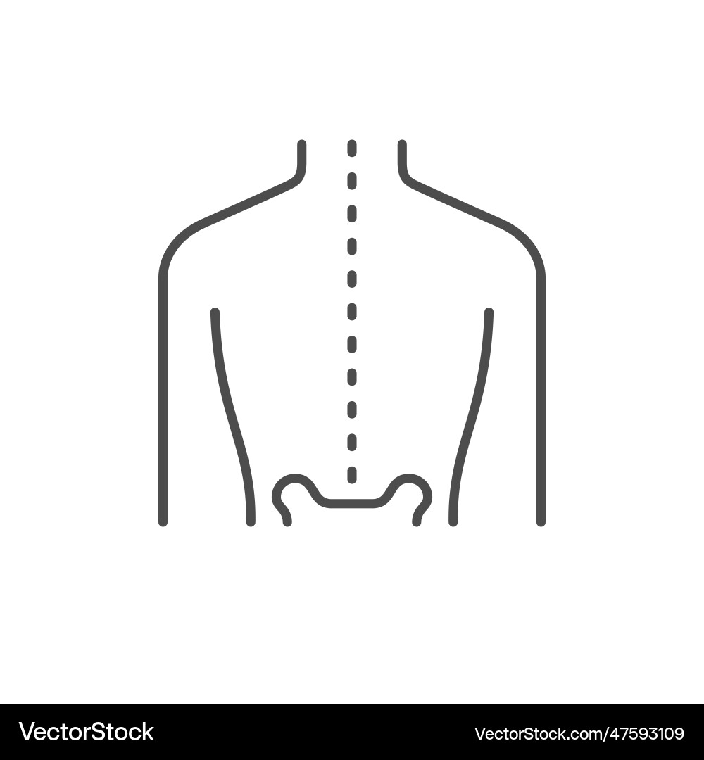 Healthy spine line outline icon Royalty Free Vector Image