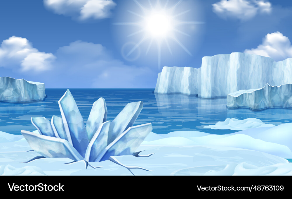 Iceberg glacier realistic Royalty Free Vector Image