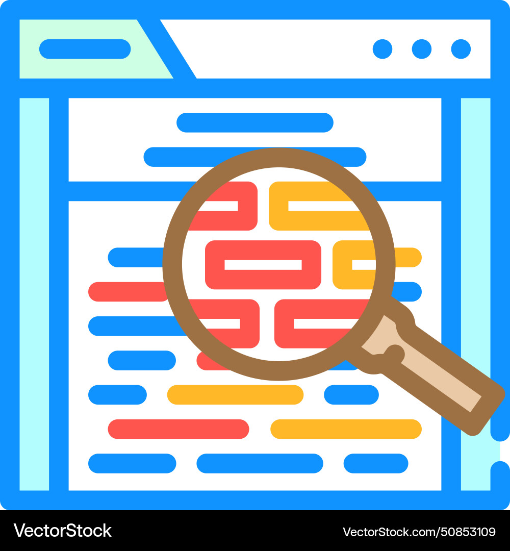 Keyword stuffing seo color icon Royalty Free Vector Image