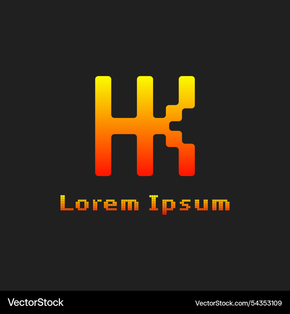 Letters hk pixel monogram logo suitable for any Vector Image
