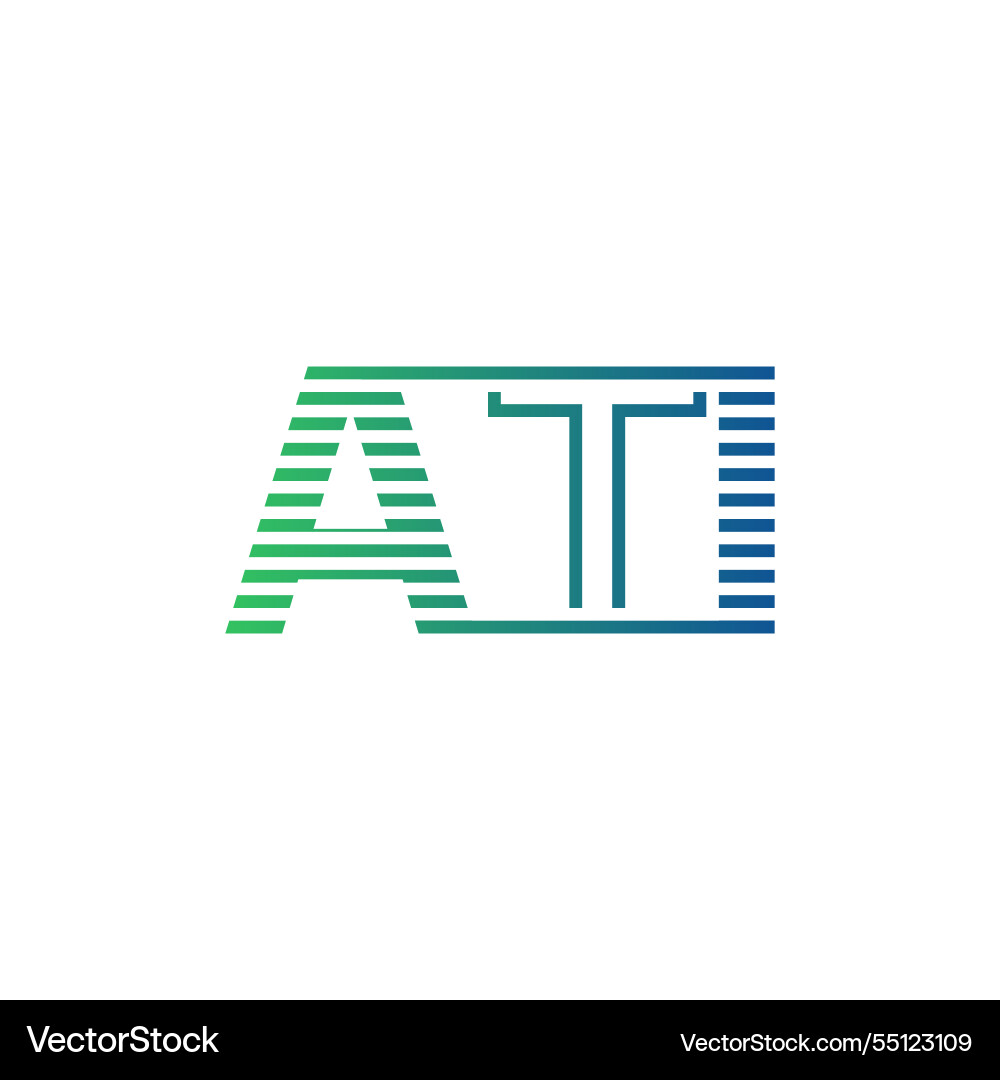 Modern ati logo design letter minimalist Vector Image
