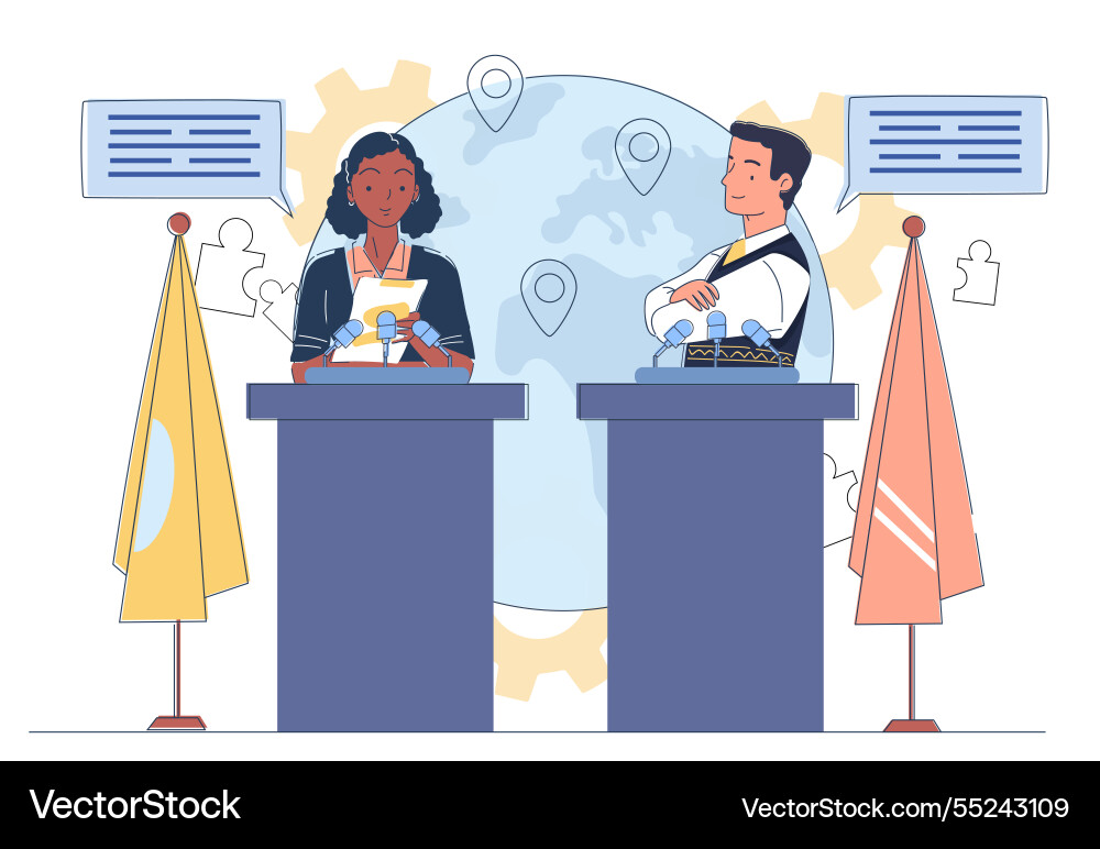 Political debate Royalty Free Vector Image - VectorStock