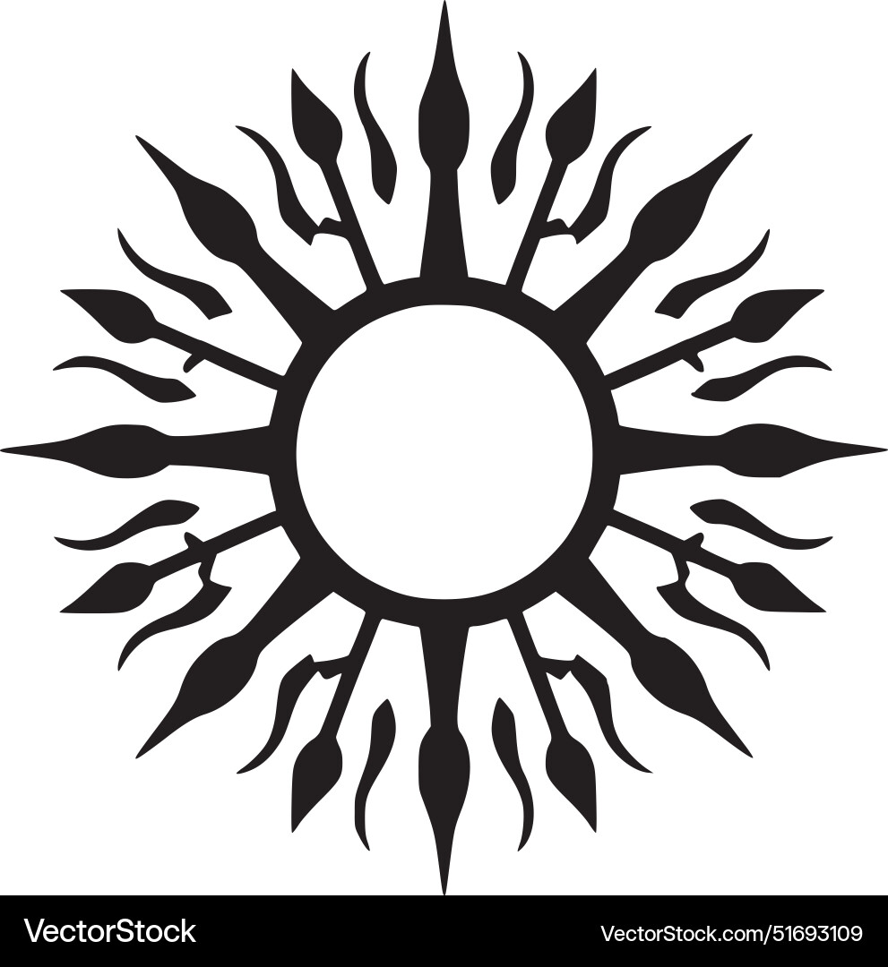 Sun - black and white isolated icon Royalty Free Vector