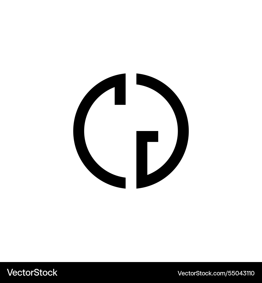 Creative-rounded-initial-cg-letters-logo Vector Image