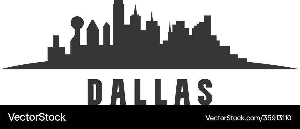 Dallas city skyline Royalty Free Vector Image - VectorStock