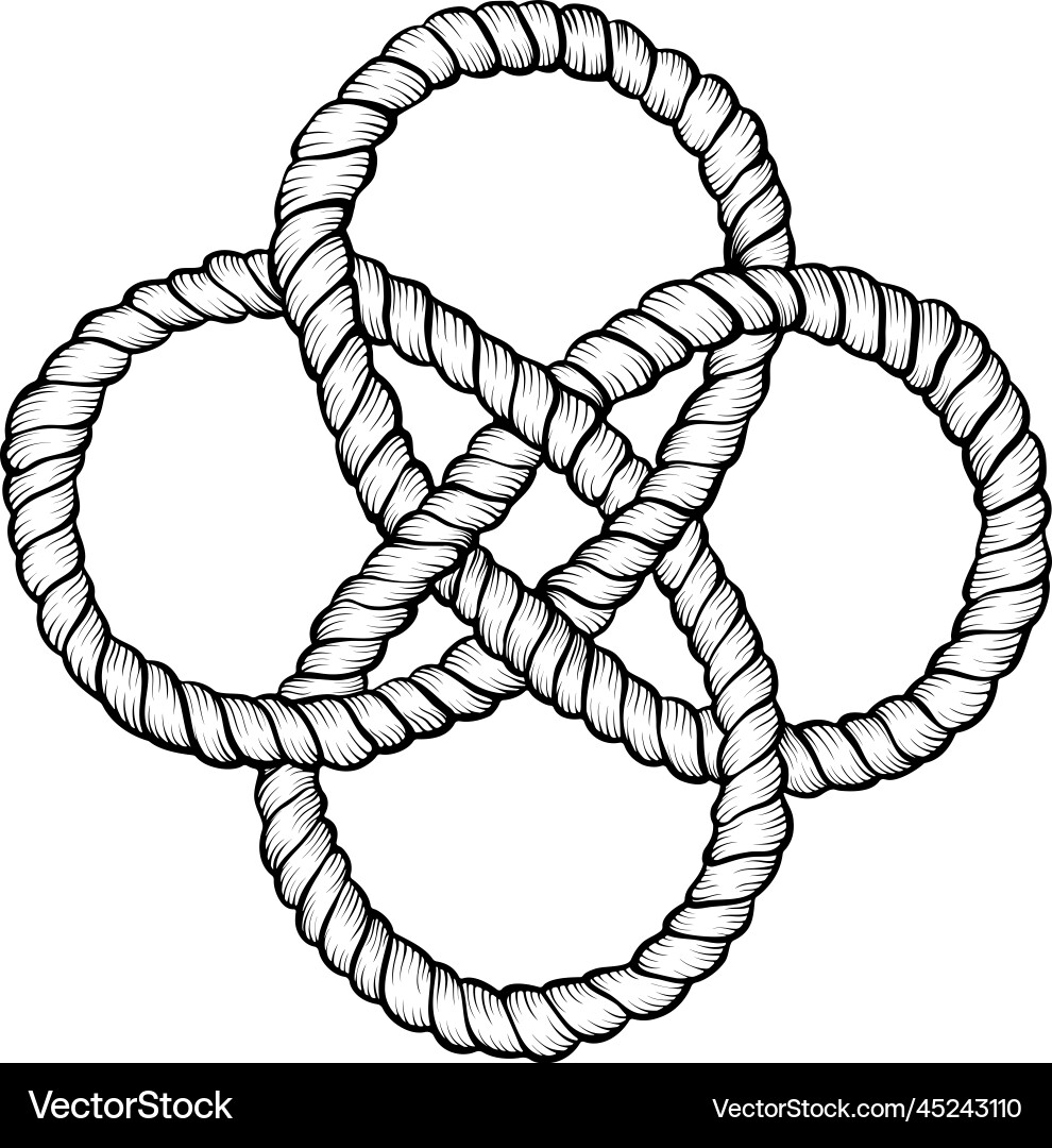 Decorative rope knot line art Royalty Free Vector Image