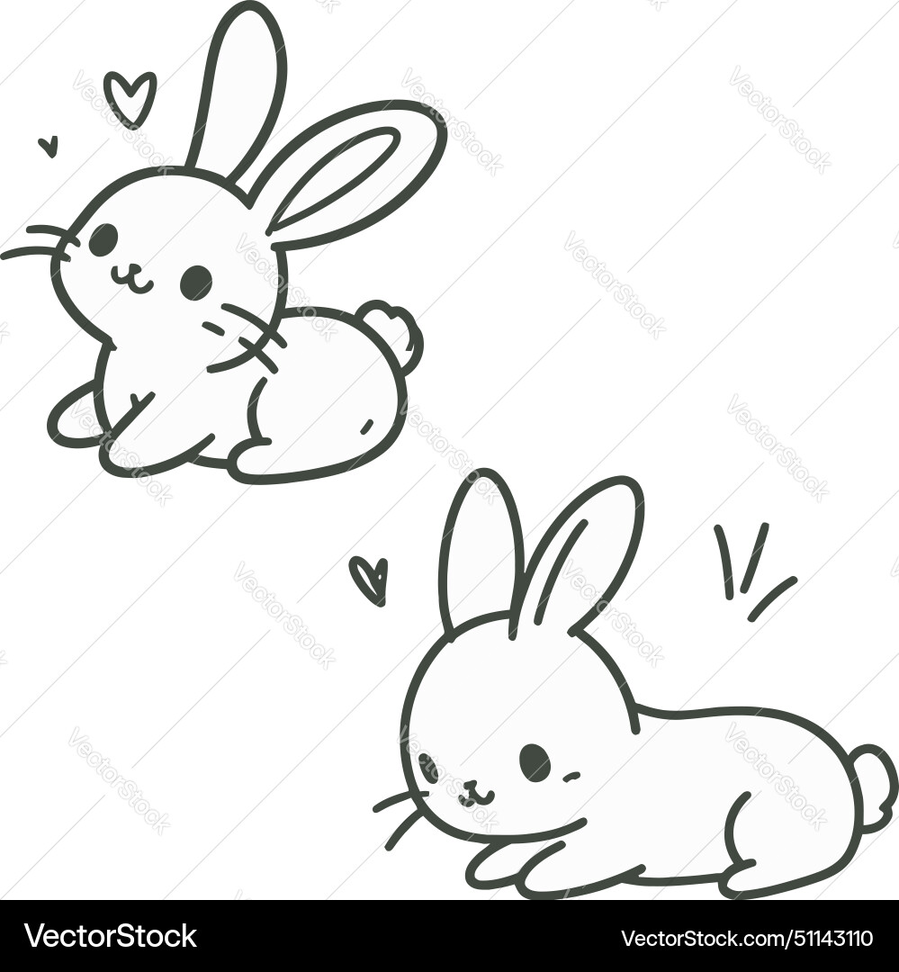Drawing of happy easter bunny Royalty Free Vector Image