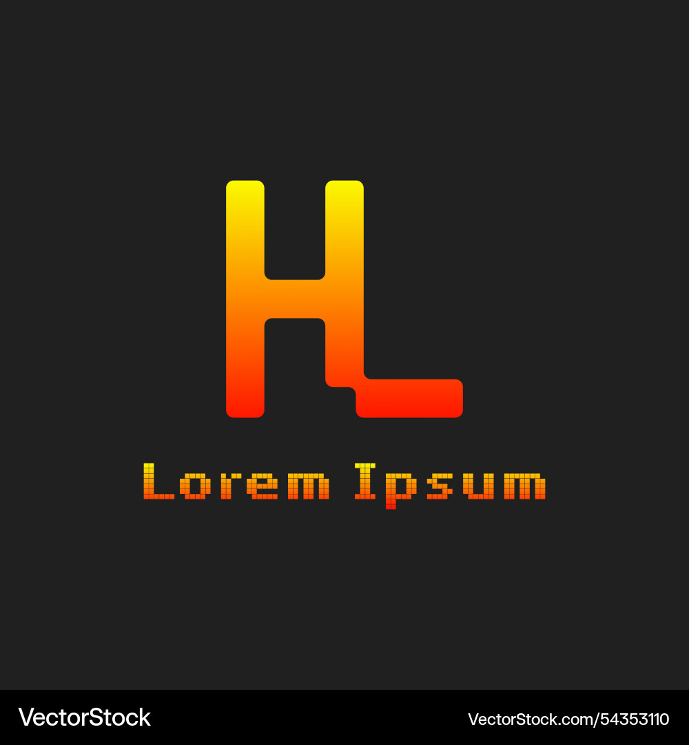 Letters hl pixel monogram logo suitable for any Vector Image