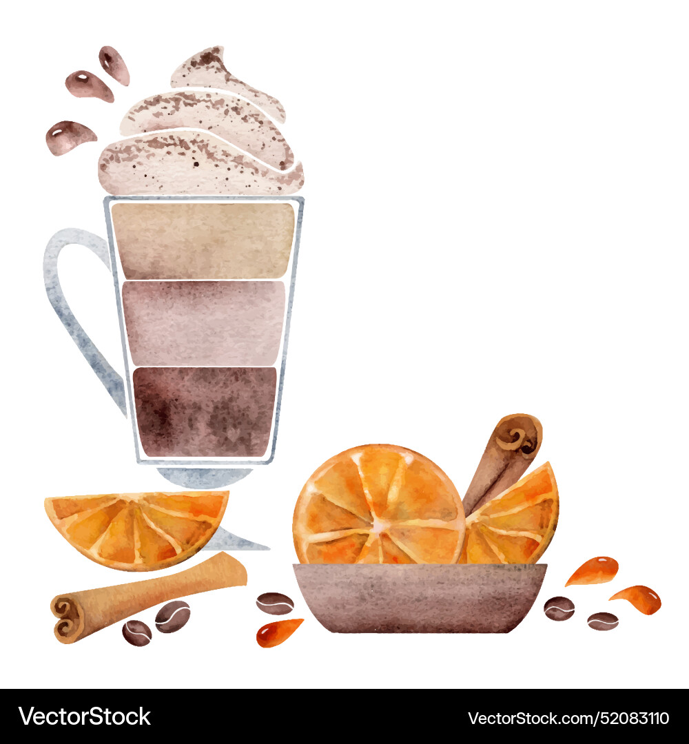 Watercolor hand drawn composition with layered Vector Image