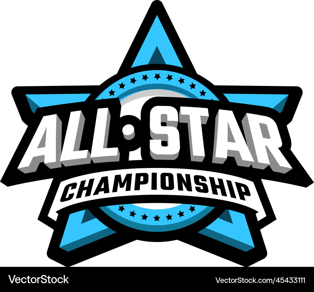 All star championship inscription Royalty Free Vector Image