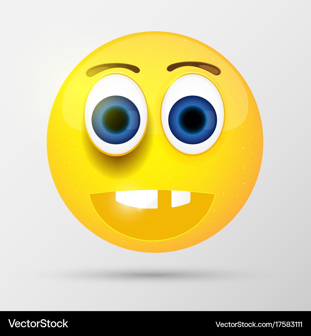 Cute smiling emoticon emoji smiley Royalty Free Vector Image