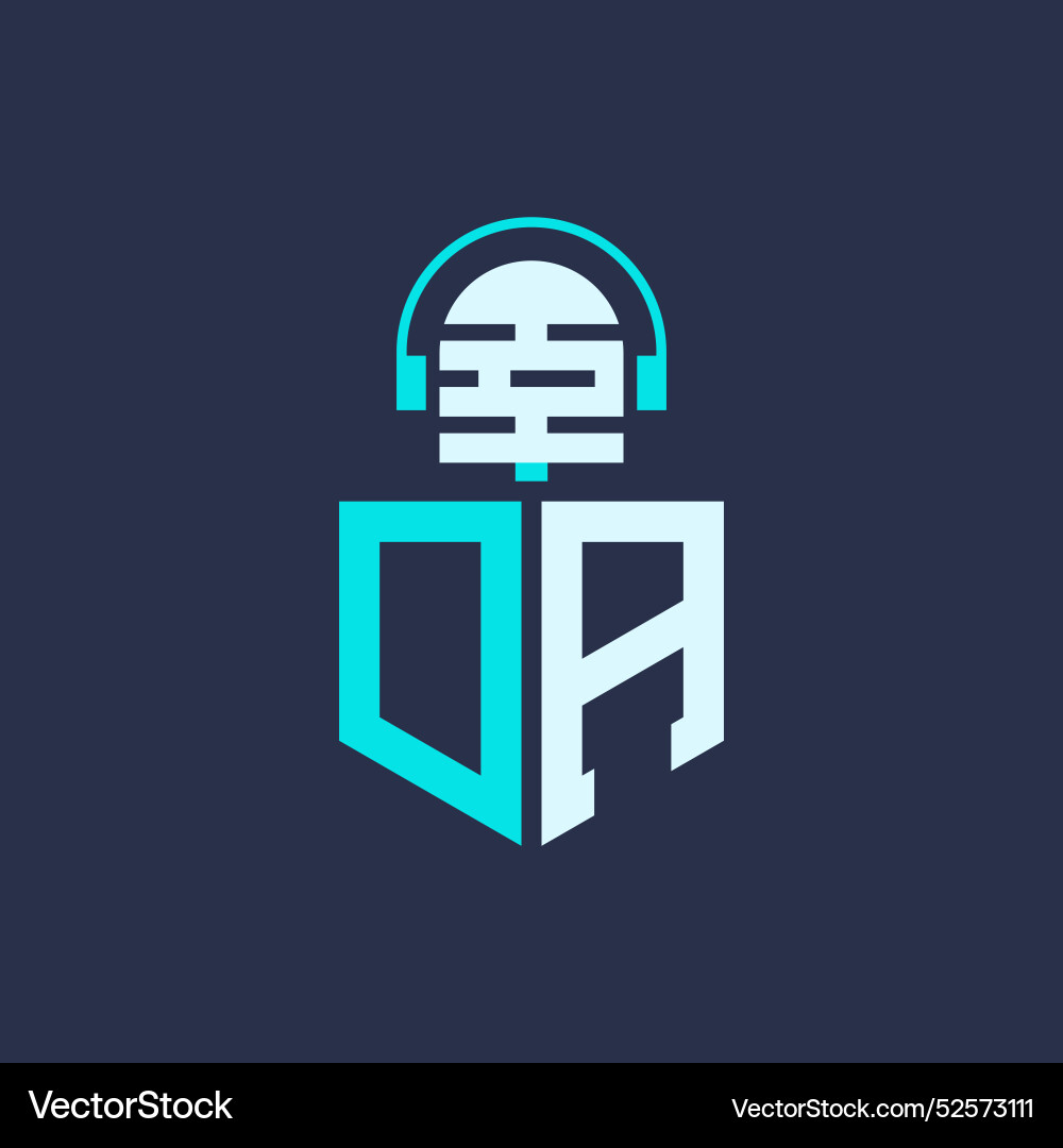 Da microphone logo design for audio music Vector Image