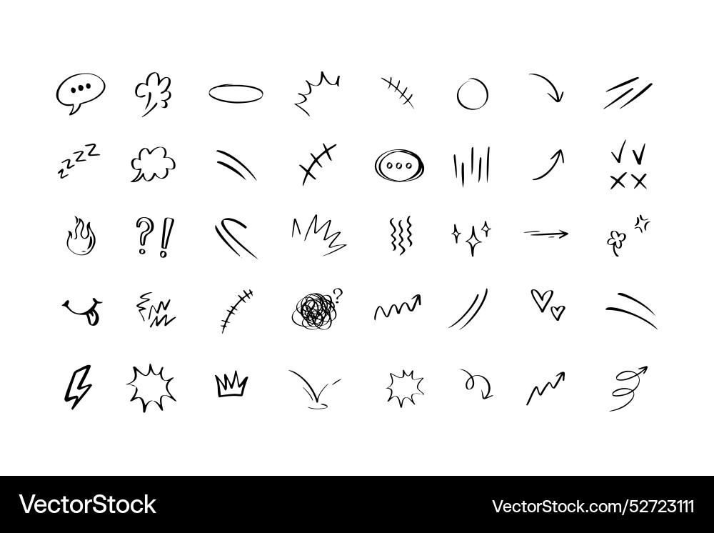 Doodle hand drawn cute cartoon expression sign Vector Image