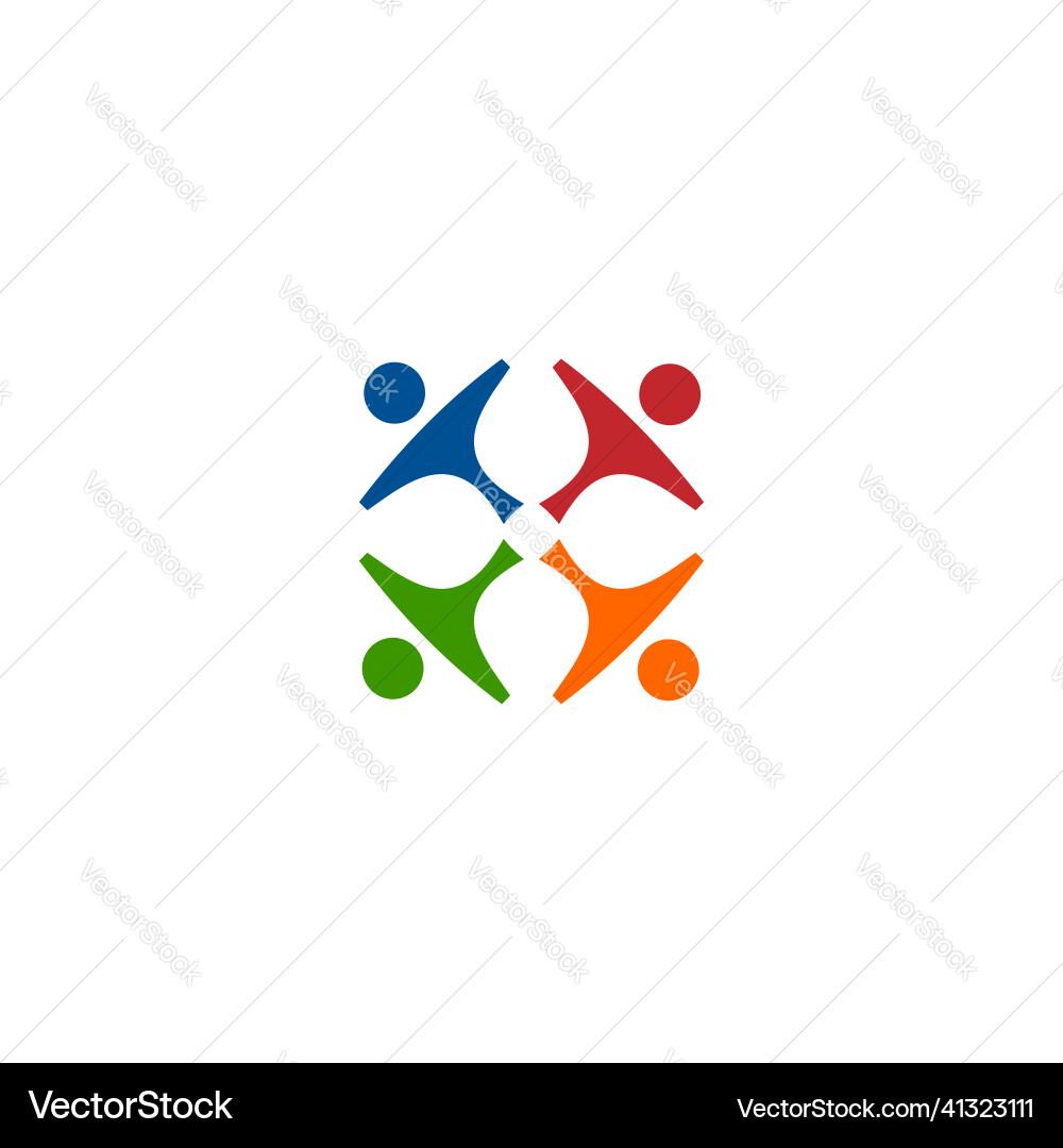 Group unity colorful people logo Royalty Free Vector Image
