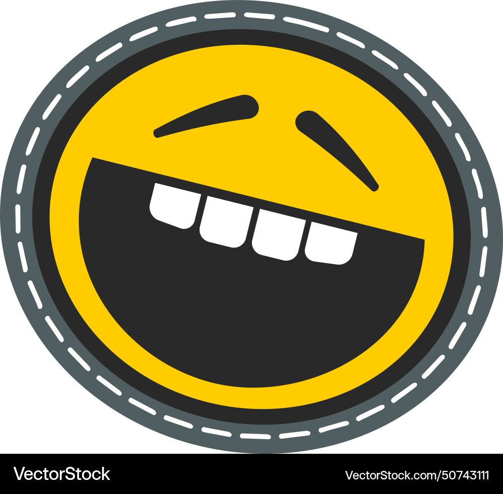 Laughing emoji clothes sticker funny trendy patch Vector Image