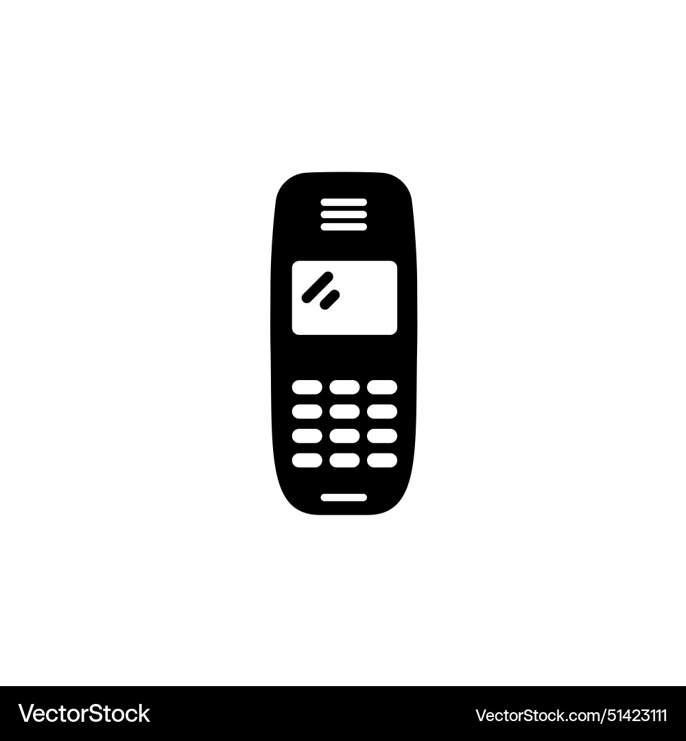 Mobile phone solid flat icon isolated on white Vector Image