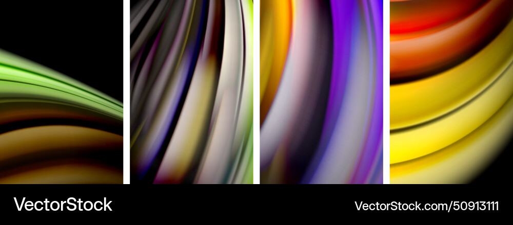 Rainbow style fluid color wave line background Vector Image