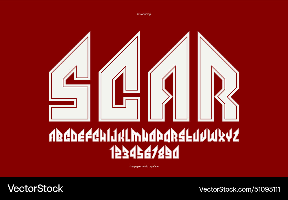 Sharp and bold gothic font for logo creation Vector Image