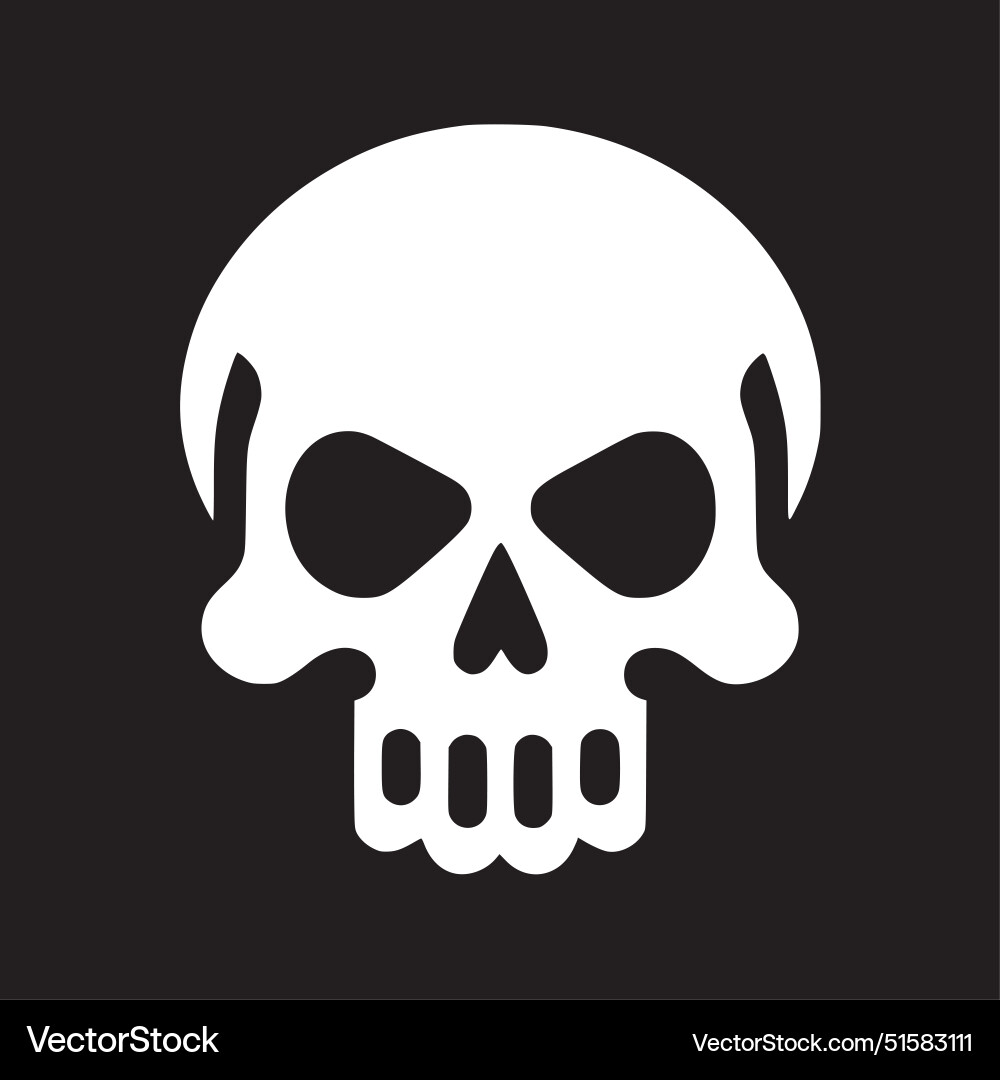 Skull - minimalist and flat logo Royalty Free Vector Image