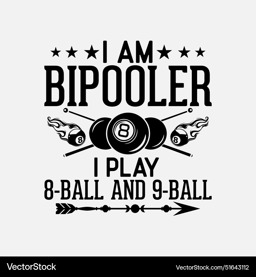 Bipolar bipooler pool player billiards 8 9 Vector Image