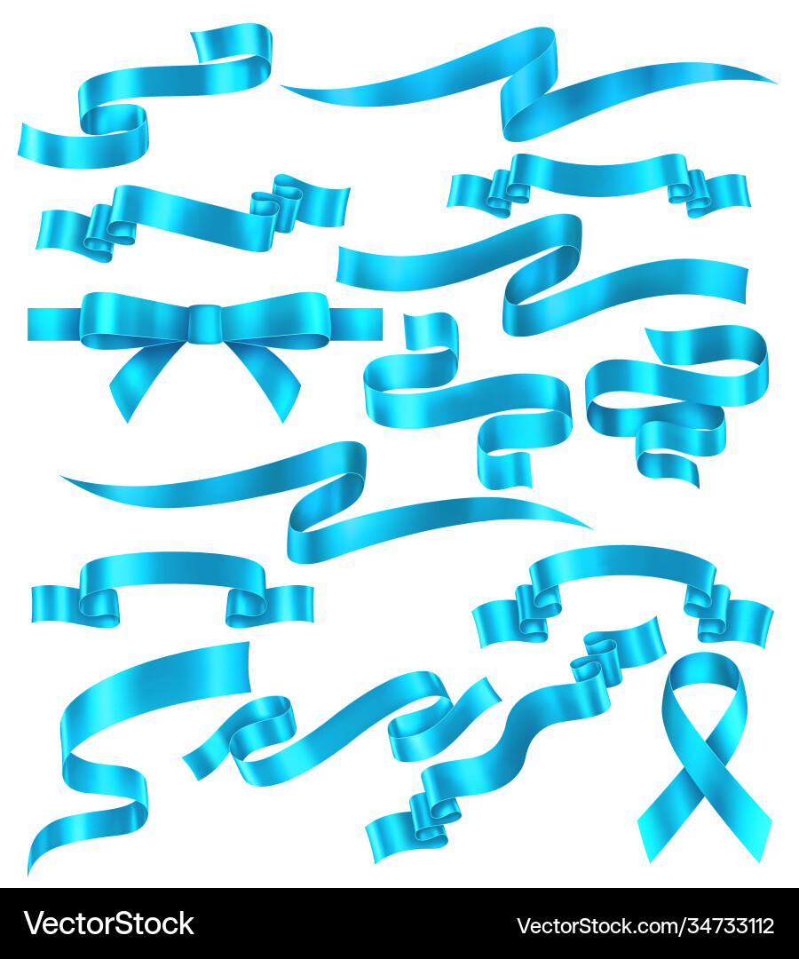 Collection of Blue Ribbons Royalty Free Vector Image