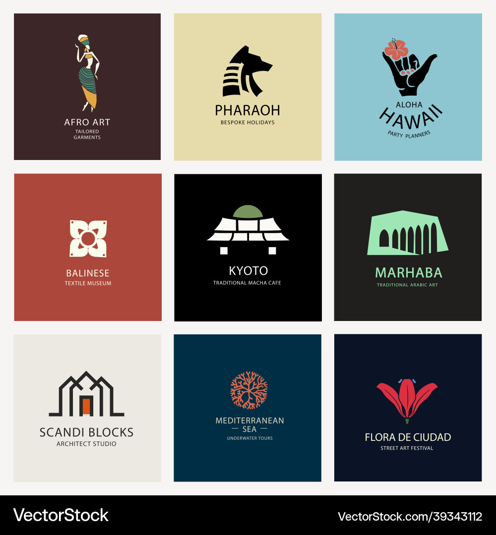 Colorful logo for branding set Royalty Free Vector Image