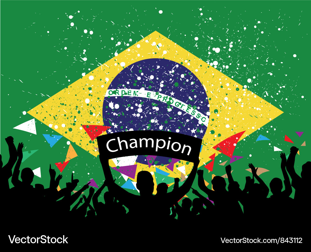 Crowd cheer brazil Royalty Free Vector Image - VectorStock