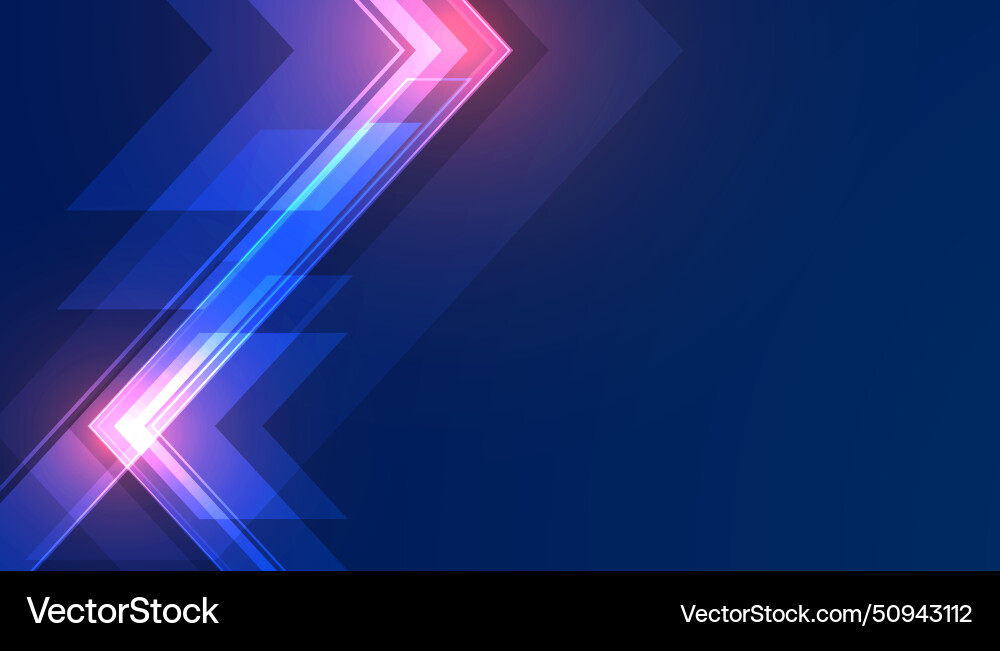 Glowing and shiny abstract geometric arrow stripe Vector Image