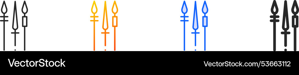 Lance iconthin linear gradient blue stroke Vector Image