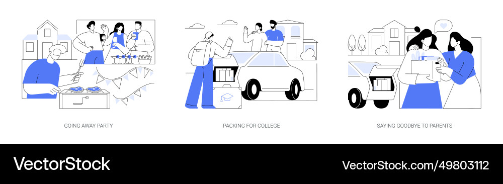 Leaving to campus isolated cartoon Royalty Free Vector Image