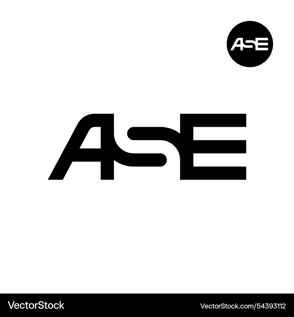 Letter ase logo negative space Royalty Free Vector Image