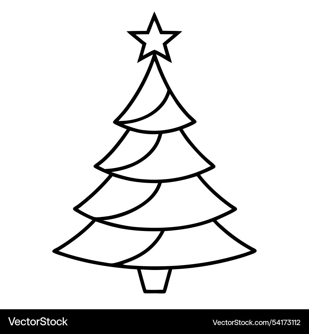 Minimalist christmas tree with star topper Vector Image