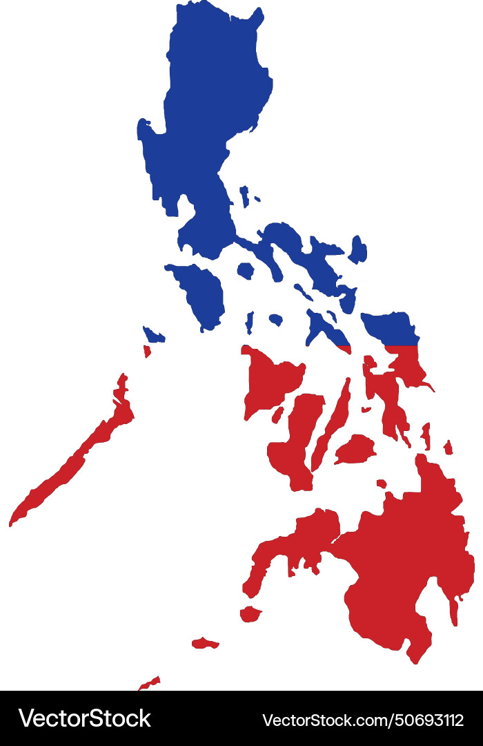 Philippines flag in map Royalty Free Vector Image