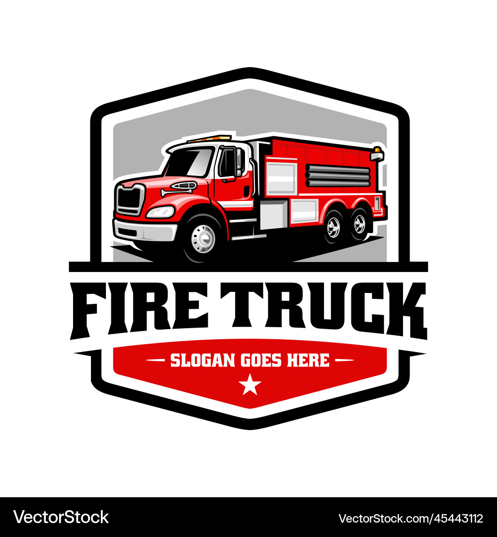 Red fire truck logo Royalty Free Vector Image - VectorStock