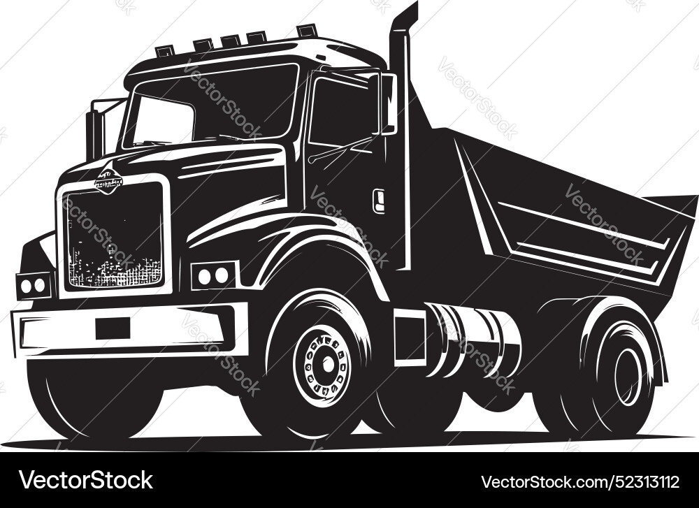 Sleek black logo industrial dumper design Vector Image