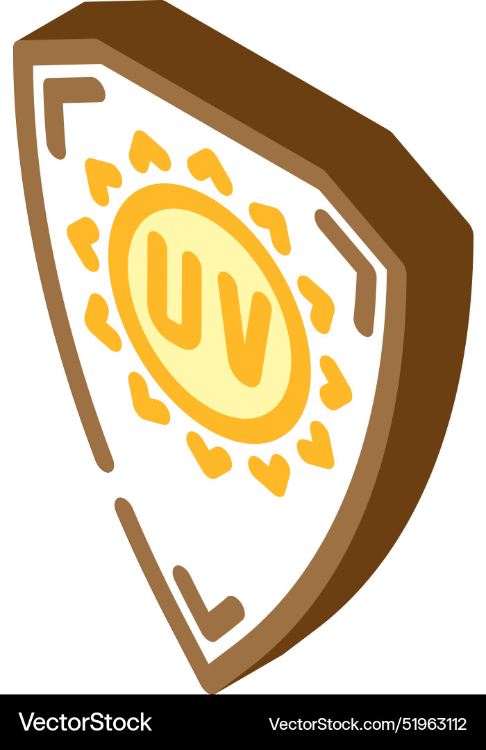 Uv protection product label warning isometric icon