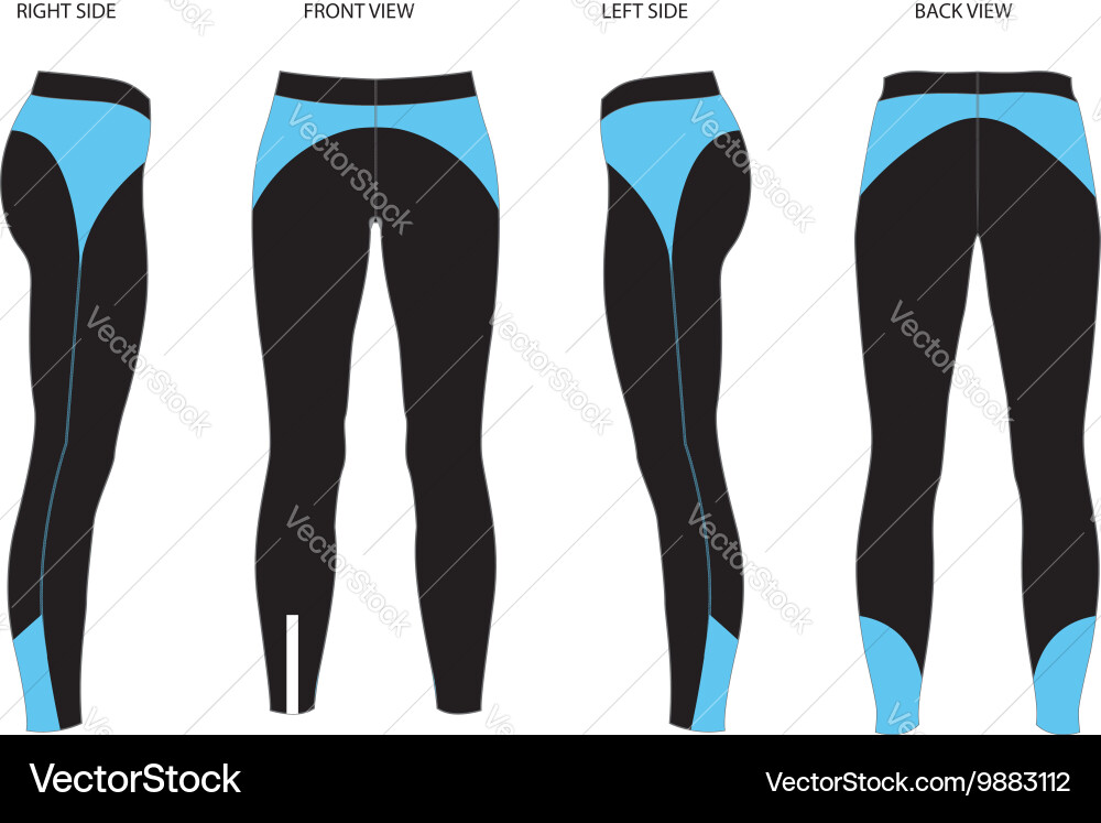 Womens leggings template four sided view Vector Image
