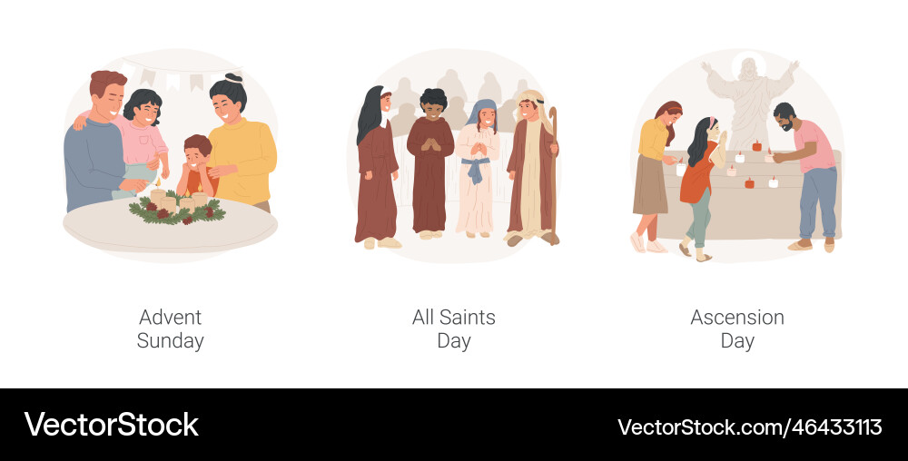 Christian festivals isolated cartoon Royalty Free Vector
