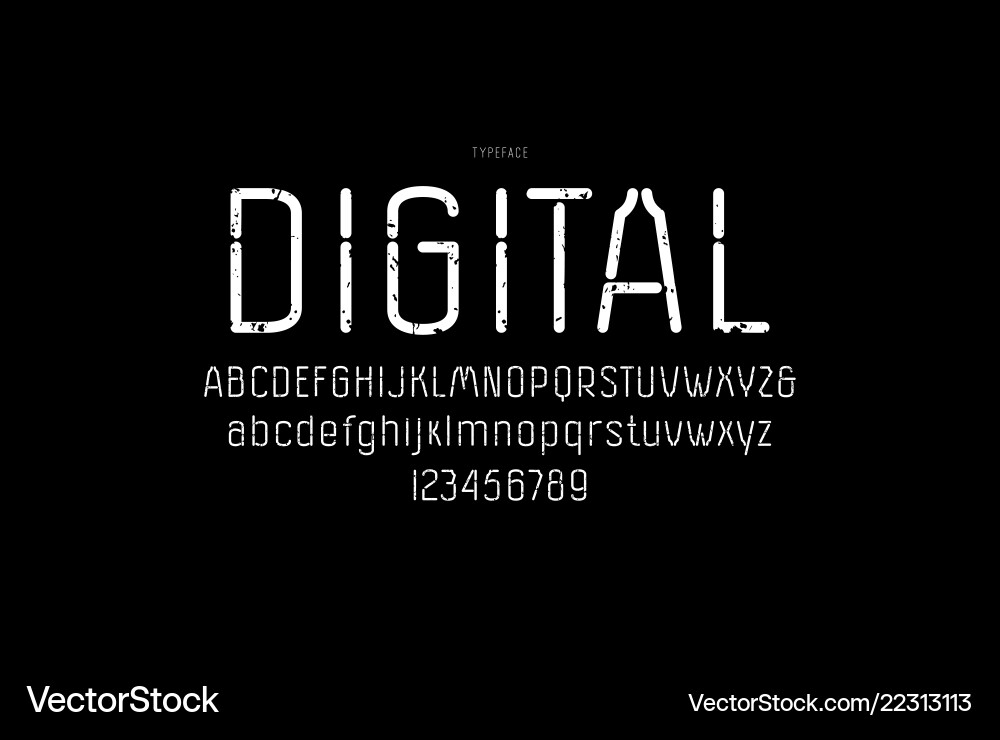 Decorative sans serif font with rounded corners Vector Image