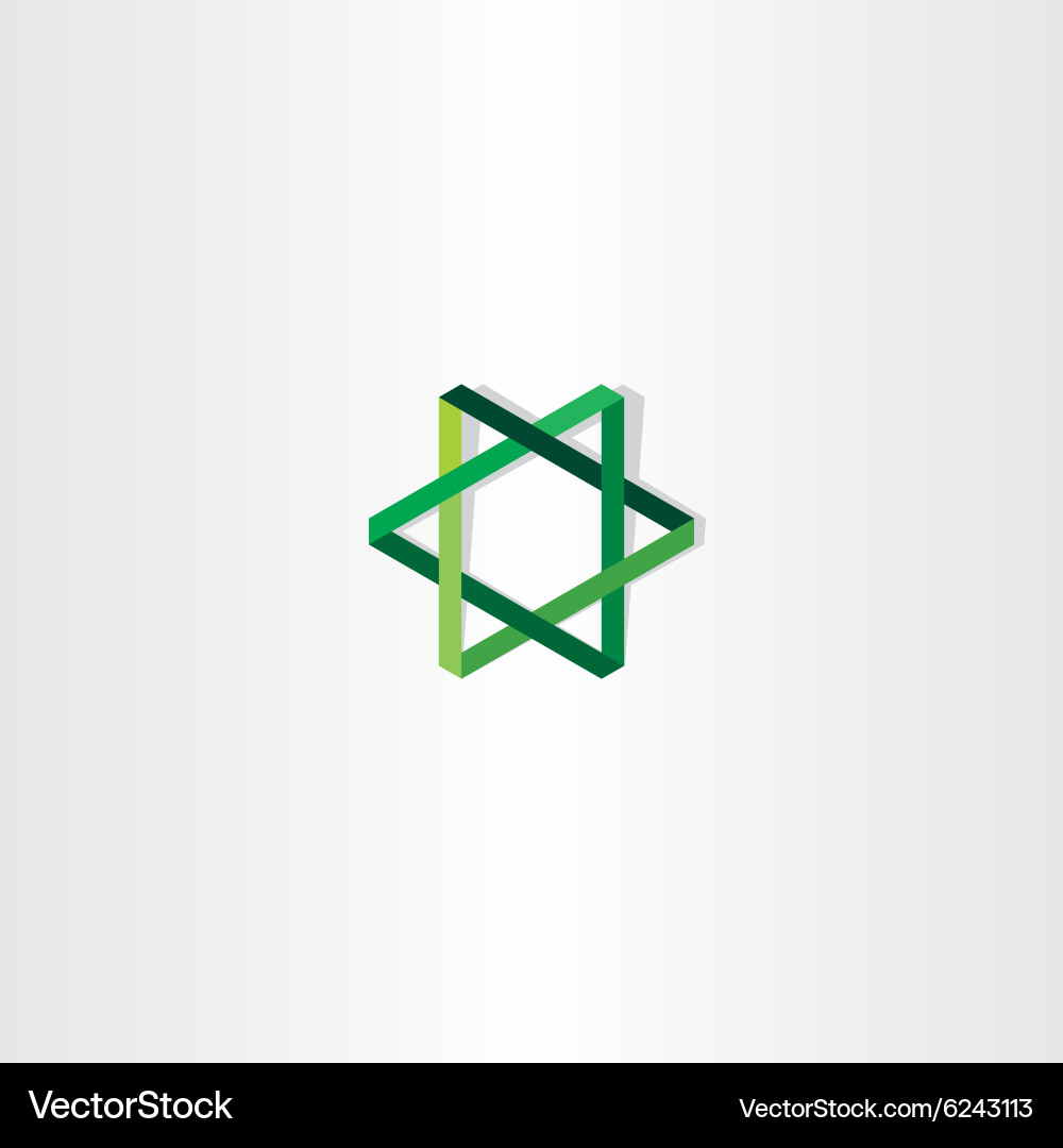 Green star logo sign Royalty Free Vector Image