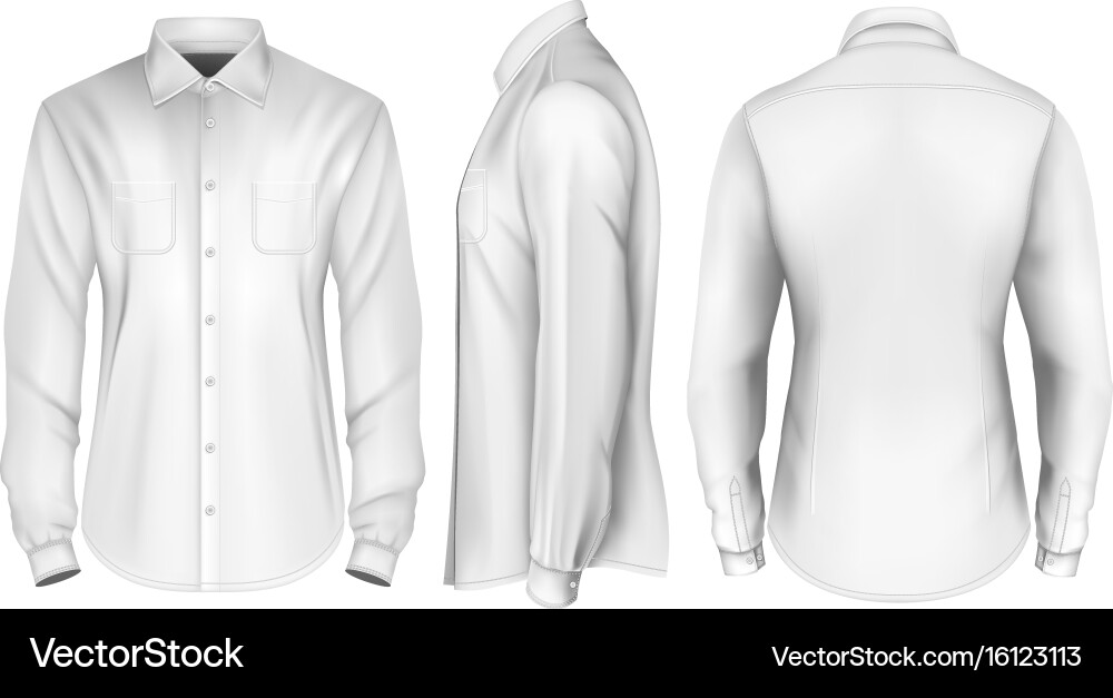 Mens long sleeved formal Royalty Free Vector Image